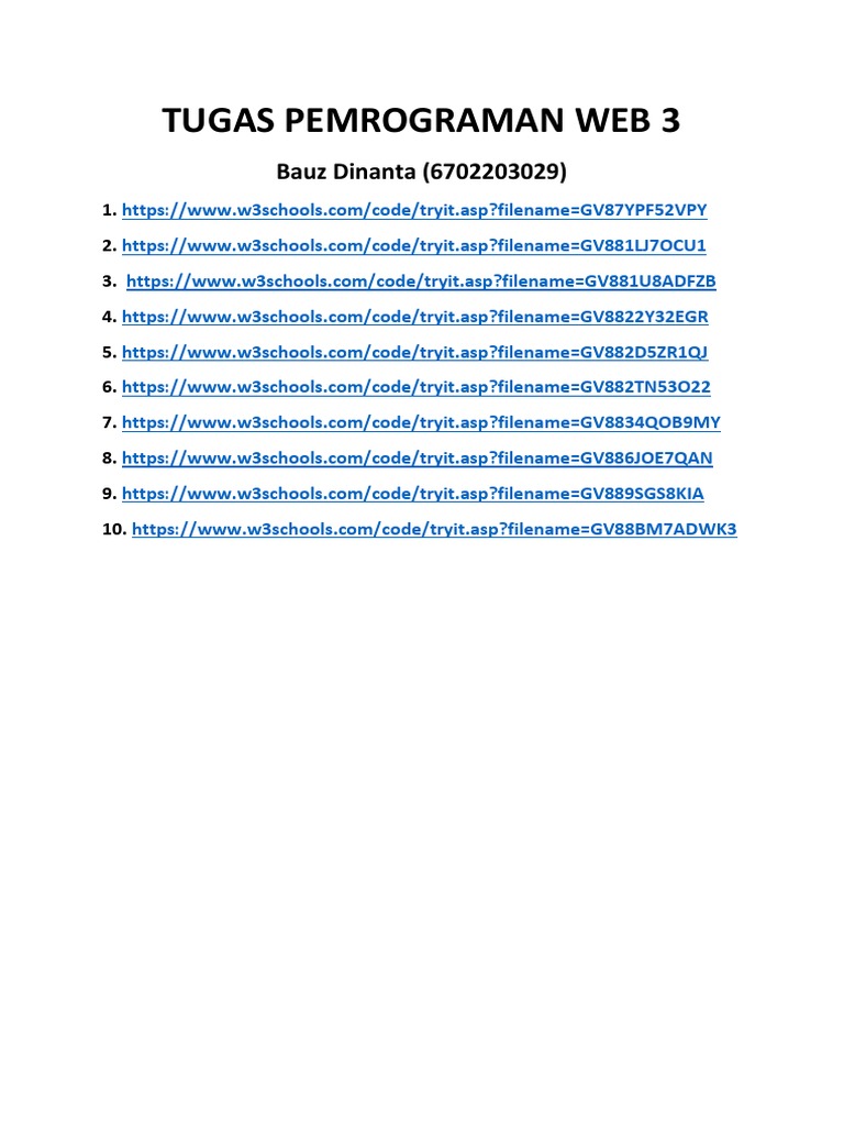Tugas Pemrograman Web 3 | PDF