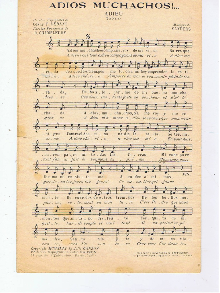 Adios Muchachos - Carlos Gardel | PDF