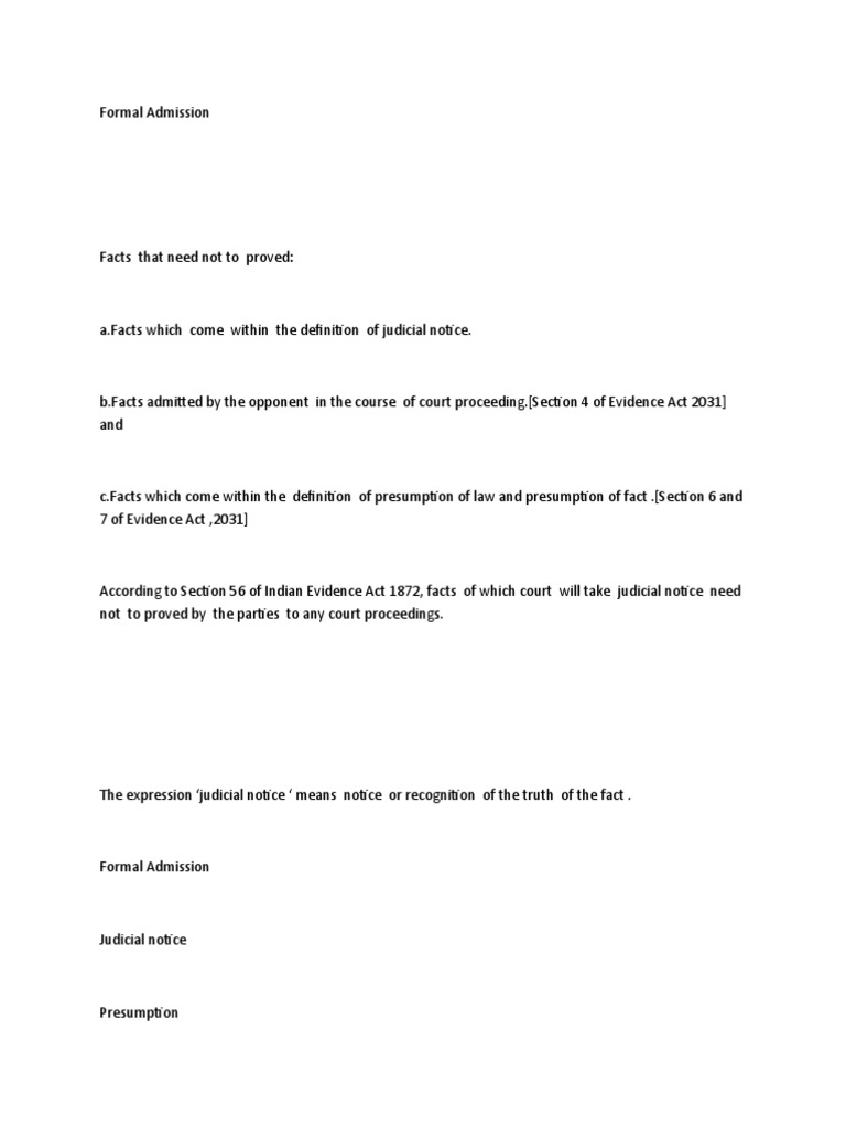 Formal Admission | PDF | Common Law | Justice