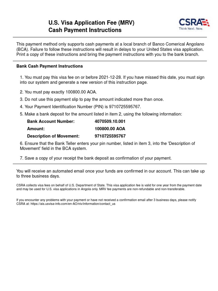 Visa Payment Instructions | Download grátis PDF | Investidores ...
