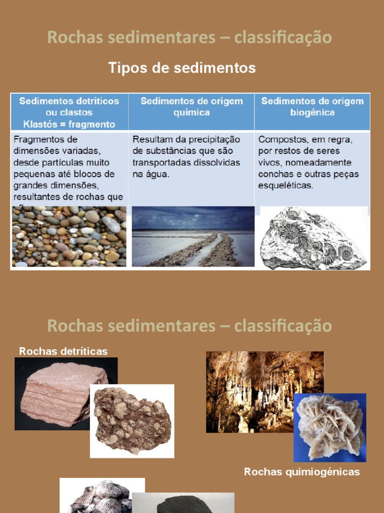 Rochas sedimentares – classificação | PDF | Rocha sedimentar | Calcário