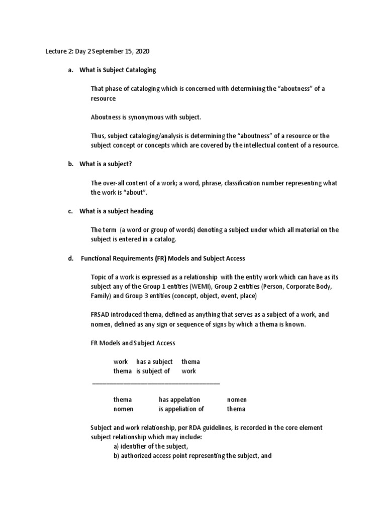 A. What Is Subject Cataloging | PDF | Cataloging | Book Design