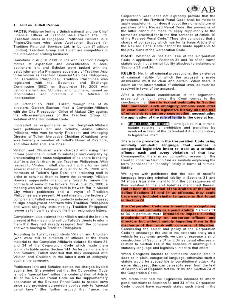 Nature and Definition: Rule of Lenity (Defined) | PDF | Crime ...