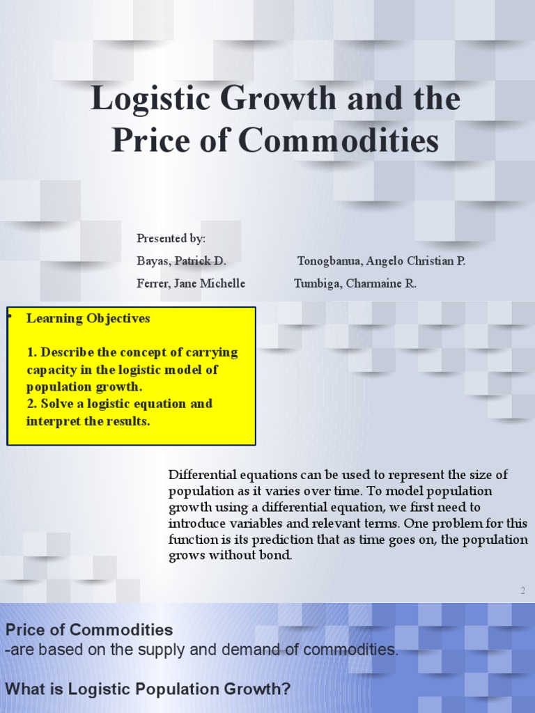 Logistic Growth and The Price of Commodities | PDF | Logistic Function ...
