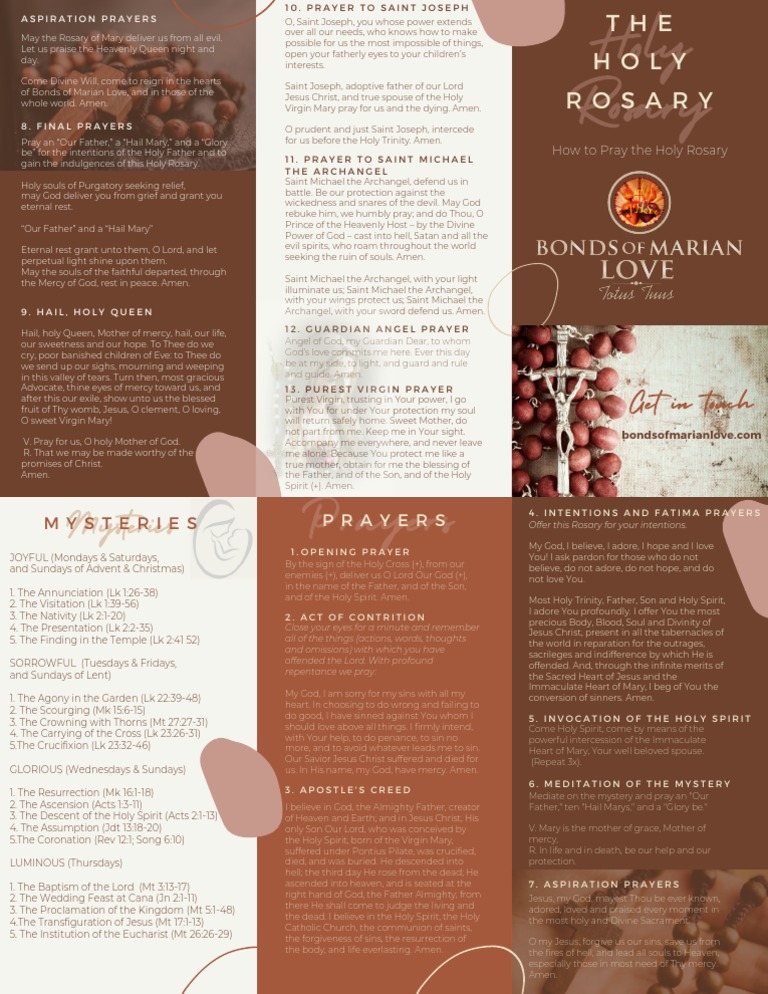 Holy Rosary Brochure | PDF | Mary, Mother Of Jesus | Eucharist