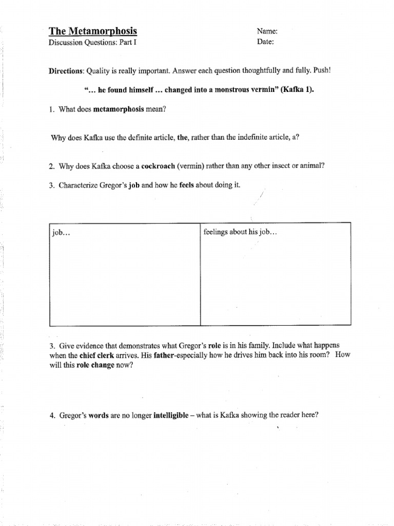 Metamorphosis Students | PDF