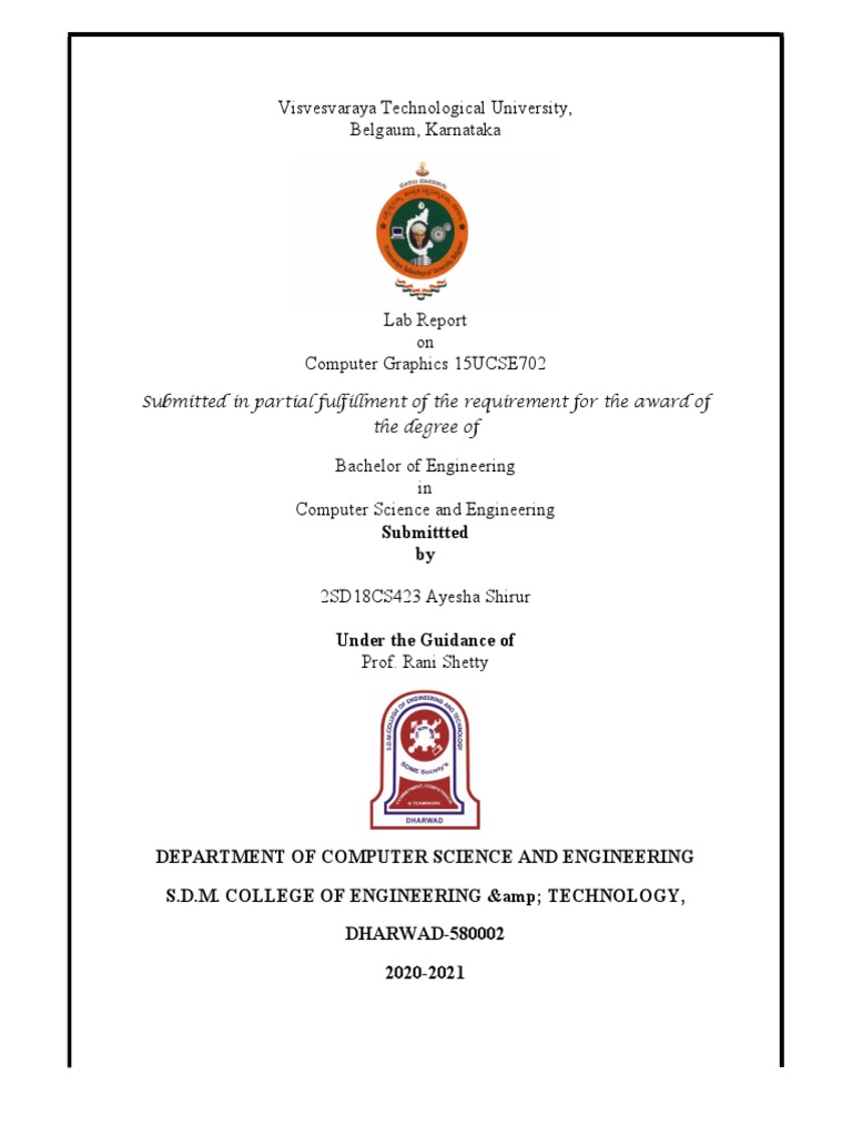 CG Lab Report | PDF | Callback (Computer Programming) | Computing