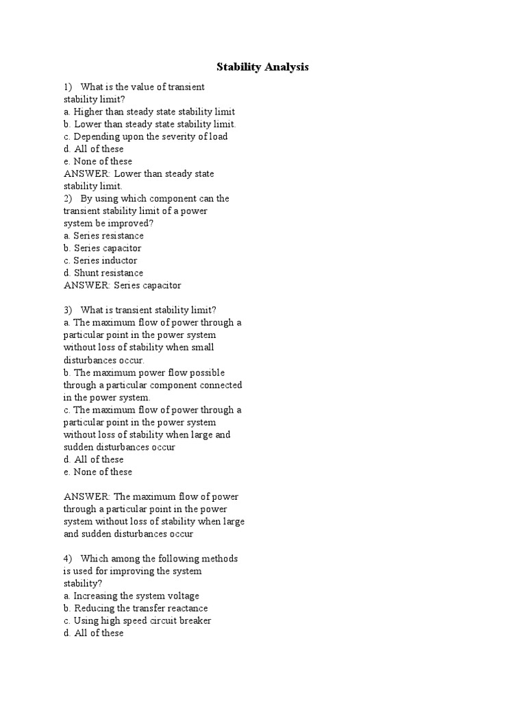 Psoc Unit1 Mcq Set2 Descargar Gratis Pdf Steady State Capacitor