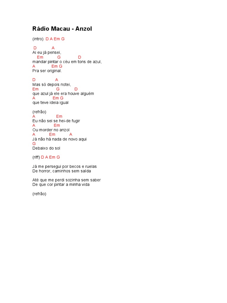 Letras E Acordes Pdf