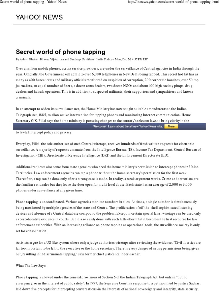 Phone Tapping | PDF | Telephone Tapping | Surveillance