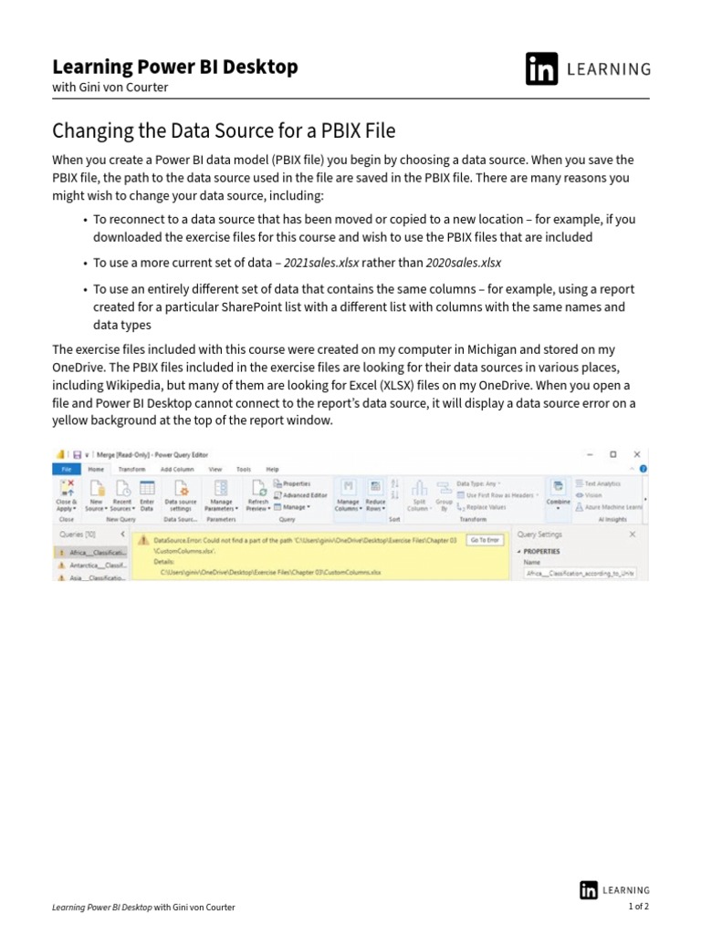 Changing The Data Source For A PBIX File | PDF
