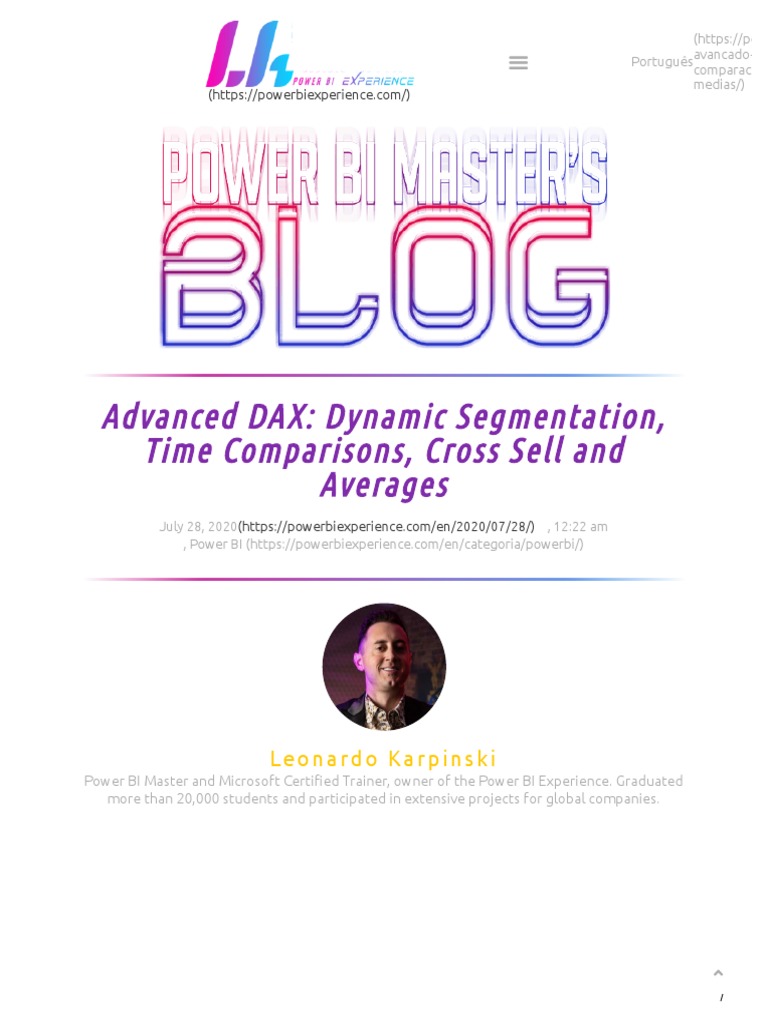 Advanced DAX - Dynamic Segmentation, Time Comparisons, Cross Sell and Averages - Power BI ...