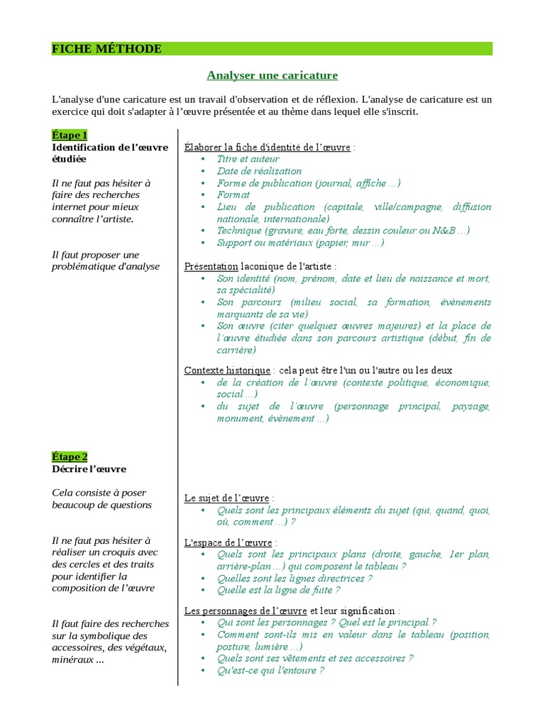 Analyser Une Caricature | PDF | Caricature | Dessin
