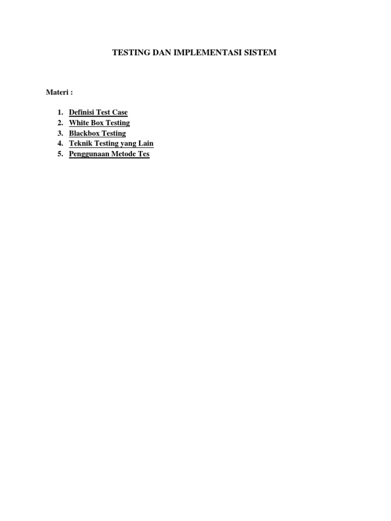 Testing Dan Implementasi Sistem | PDF
