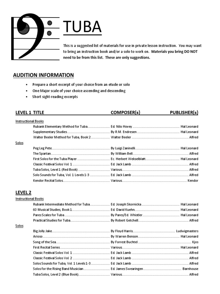 Tuba | PDF | Tuba | Musical Compositions