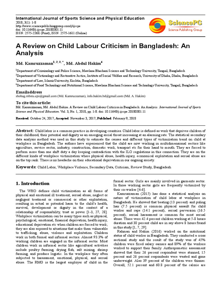 Child Labor Issues in Bangladesh | PDF | Child Labour | Domestic Worker