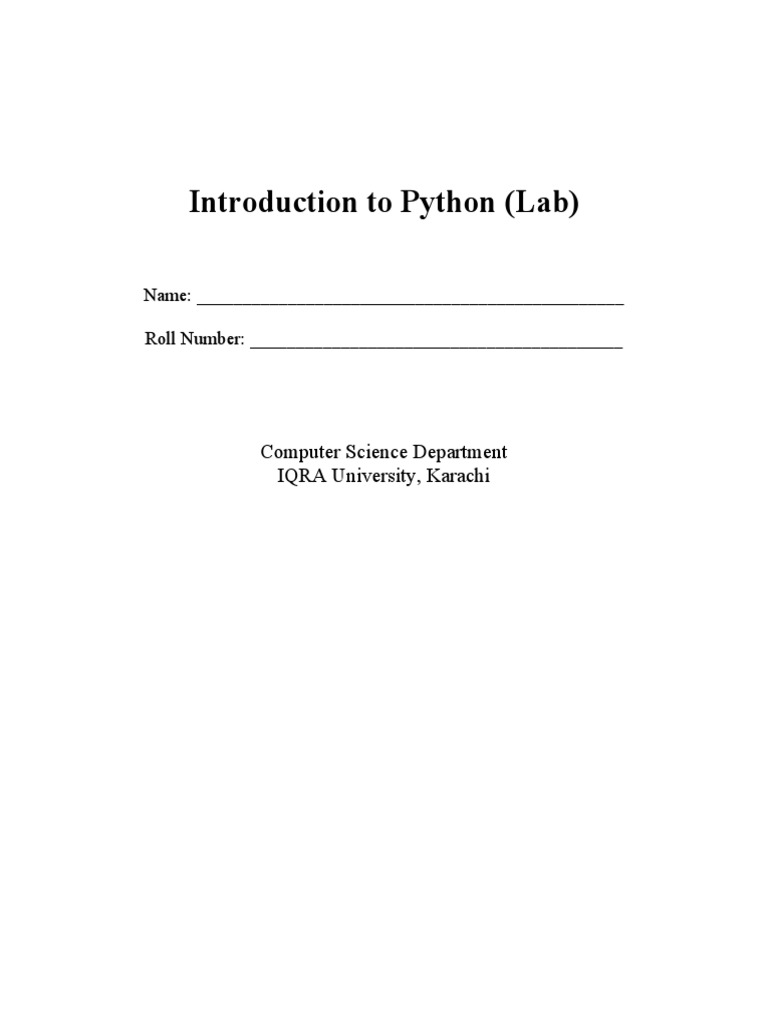Introduction To Python (Lab) | Download Free PDF | Python (Programming Language) | Integrated ...