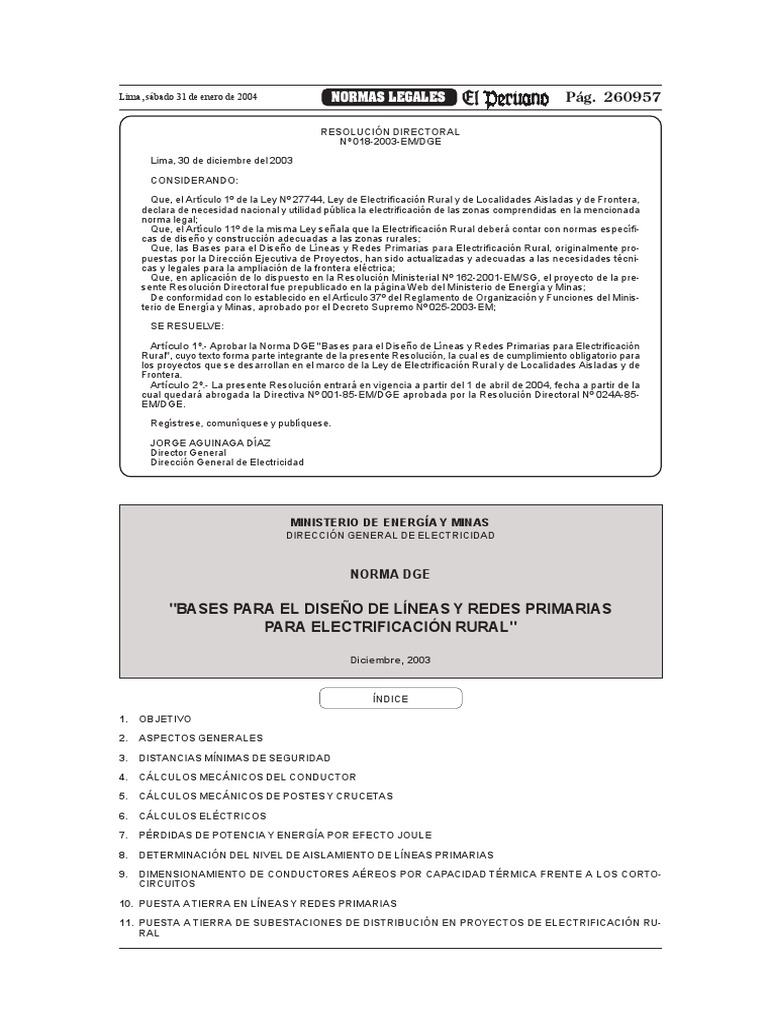 Legislacion-Rd - 018-2003-Bases para El Diseño de Lineas Primarias ...