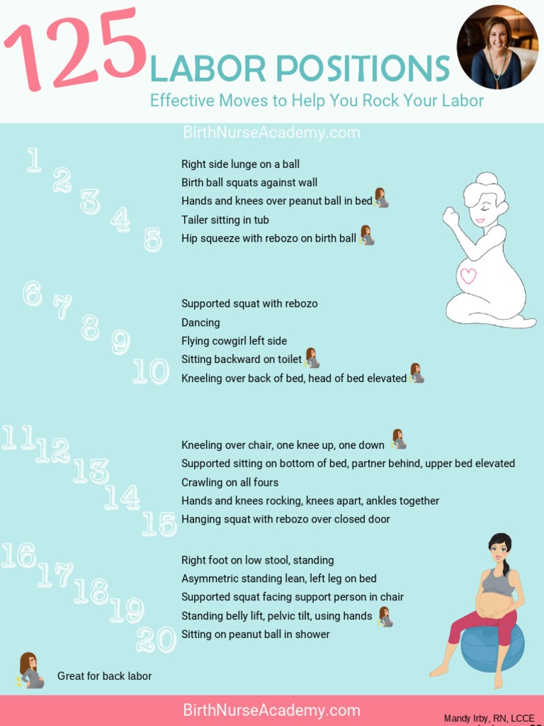 125 Labor Positions To Rock Your Labor | PDF | Bed | Chair