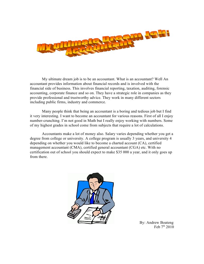 My Ultimate Dream Job | PDF