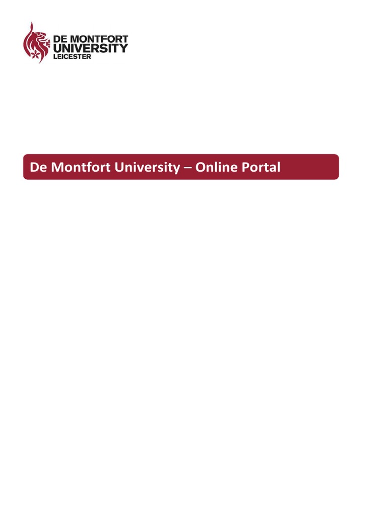DMU Online Portal User Guide | PDF | Login | Password