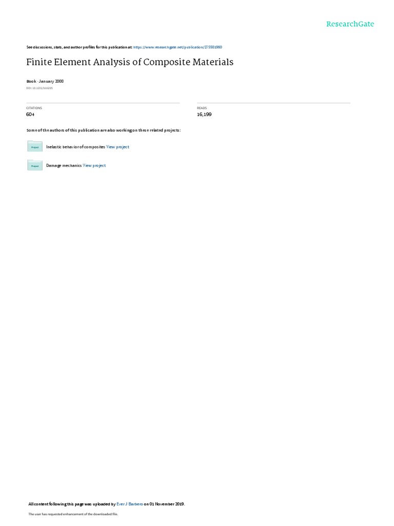 Finite Element Analysis of Composite Materials | PDF | Tensor | Physics