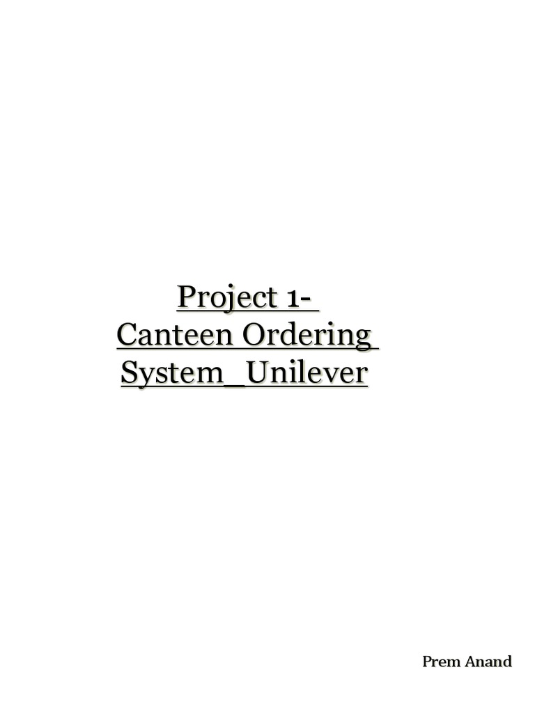 Project 1 - Canteen Ordering System - Prem Anand | Download Free PDF ...