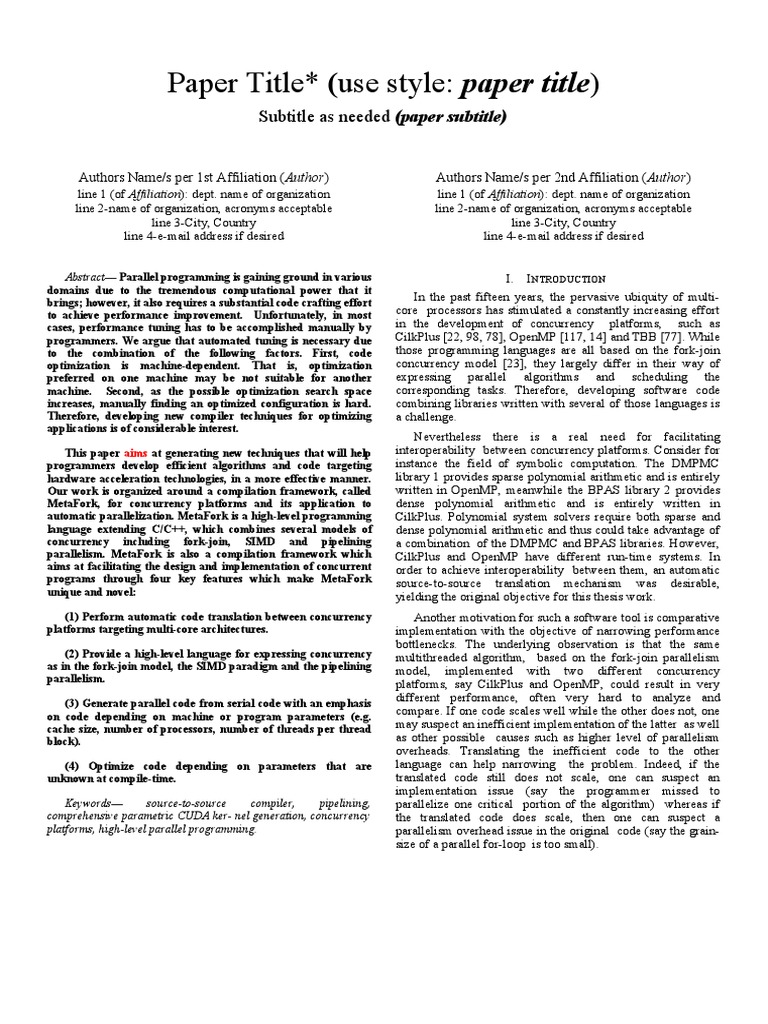 Paper Title (Use Style: Paper Title) : Subtitle As Needed (Paper ...