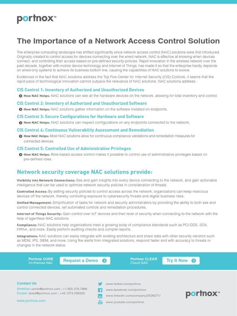Portnox NAC Brief | PDF | Computer Network | Security Engineering