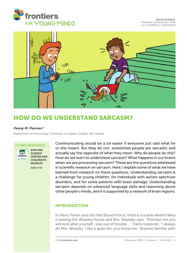 How Do We Understand Sarcasm?: Penny M. Pexman | PDF | Empathy ...