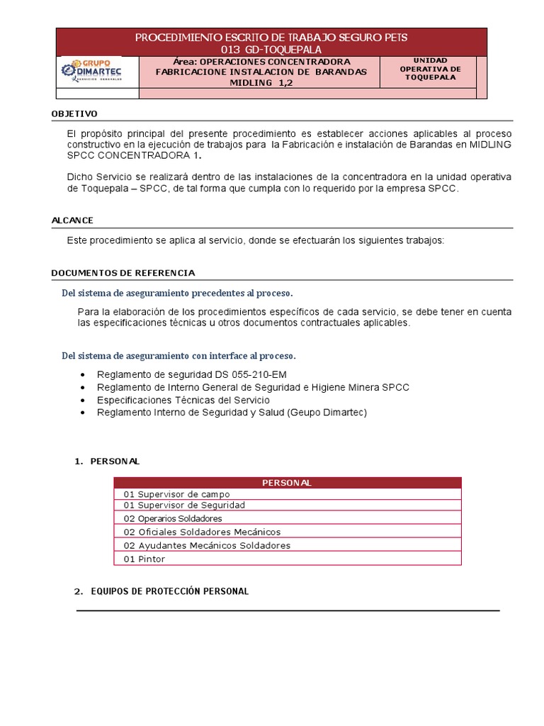 Pets Fabricacion e Instalacion Midling V1 | PDF Pets Fabricacion e Instalacion Midling V1 | PDF
