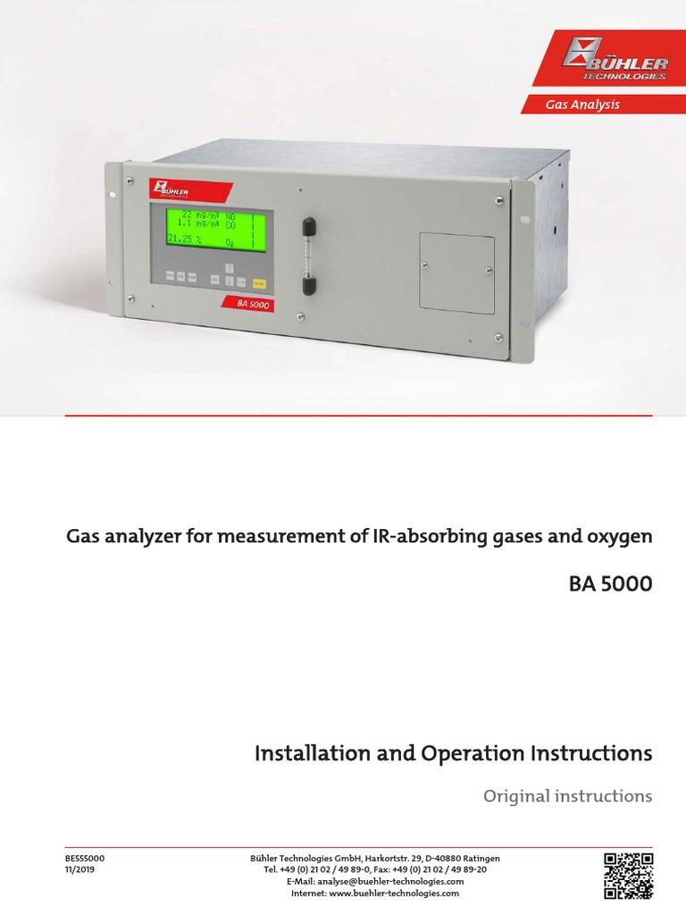Gas Analyzer For Measurement of IR-absorbing Gases and Oxygen ...