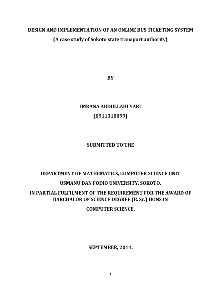 Design and Implementation of Bus Ticketing System Using PHP | PDF | E Commerce | Internet