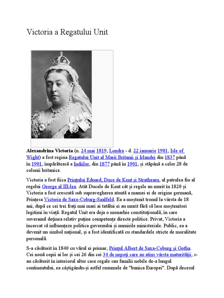 Victoria A Regatului Unit | PDF