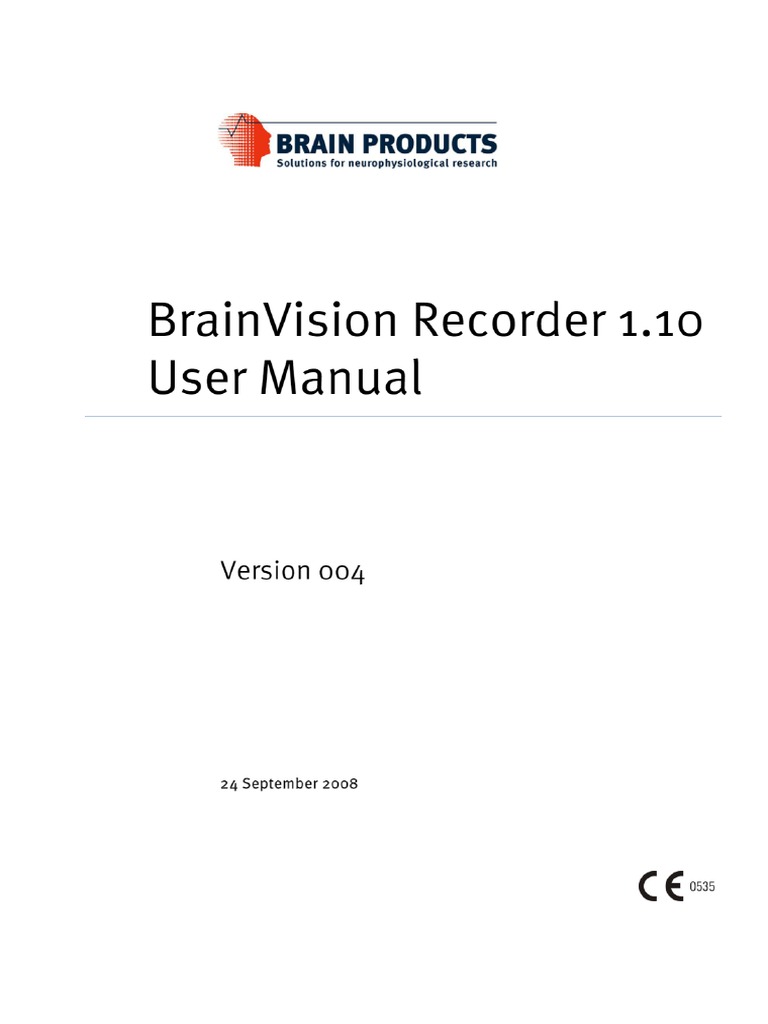BrainVision Recorder 1.10 User Manual - Manualzz | PDF