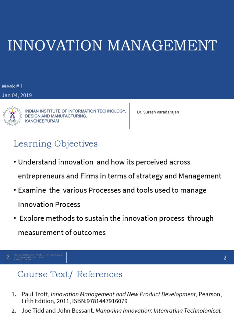 Innovation Management Course Overview | PDF | Innovation | Design