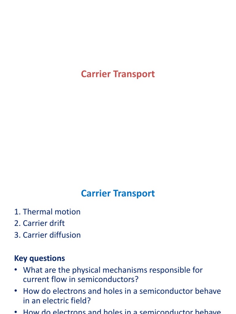 Understanding Carrier Transport in Semiconductors: An Exploration of ...