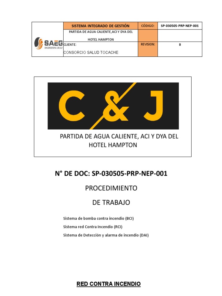 SP-030308-PR-001 - Procedimiento Trabajo de Sistema Red Contra Incendio ...