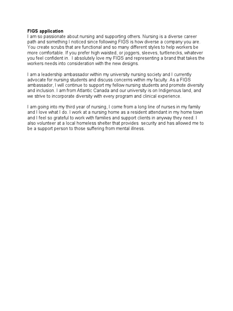 FIGS Ambassador Application | PDF | Wellness | Lifestyle