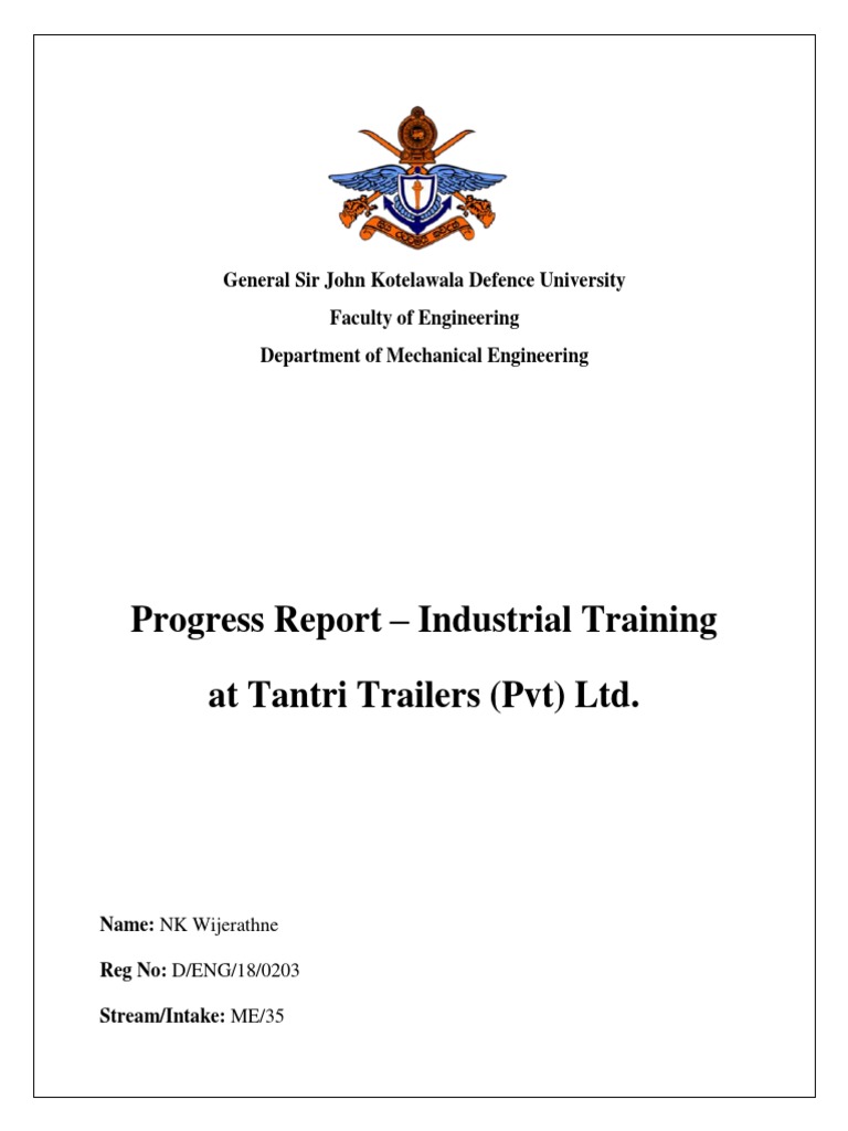 Industrial Training Progress Report | PDF | Metal Fabrication | Welding