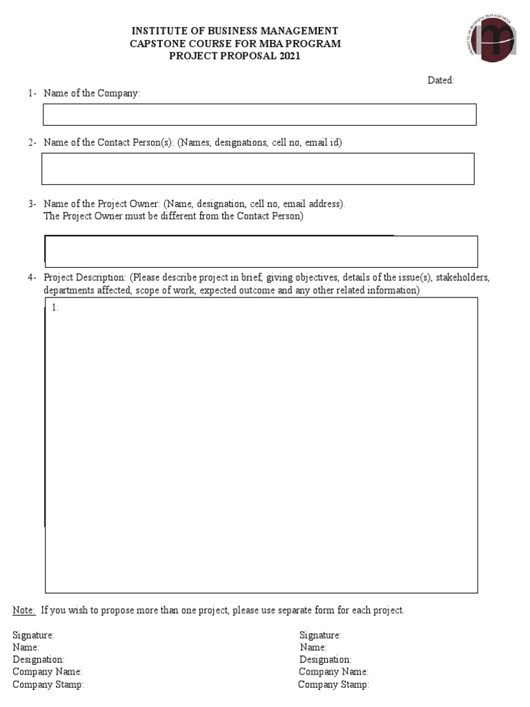 Capstone Proposal Form | PDF