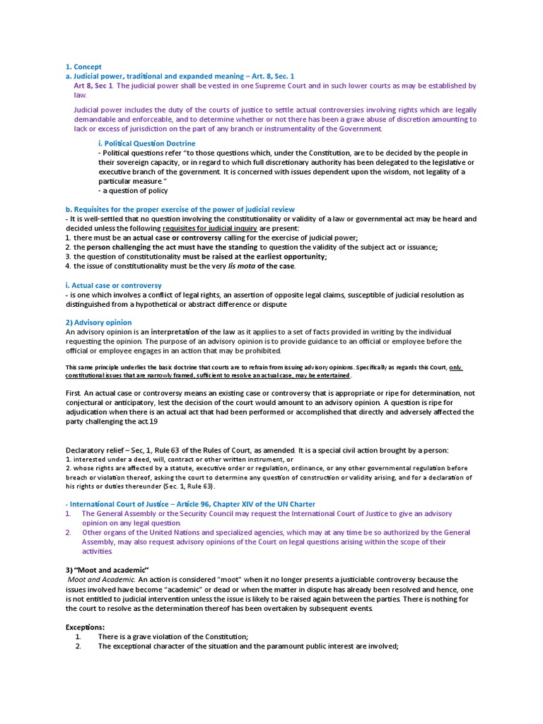 CONSTI 11 Summary of Concepts | PDF | Overbreadth Doctrine | Standing (Law)