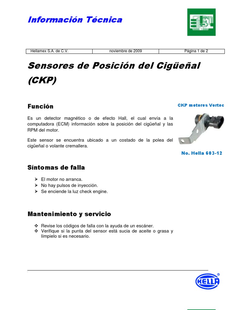 Sensores CKP: Función y Diagnóstico | PDF