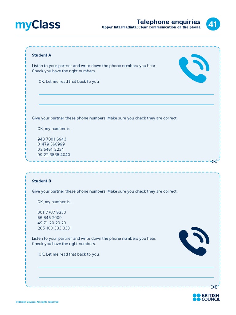 Phone Communication Practice Exercise | PDF