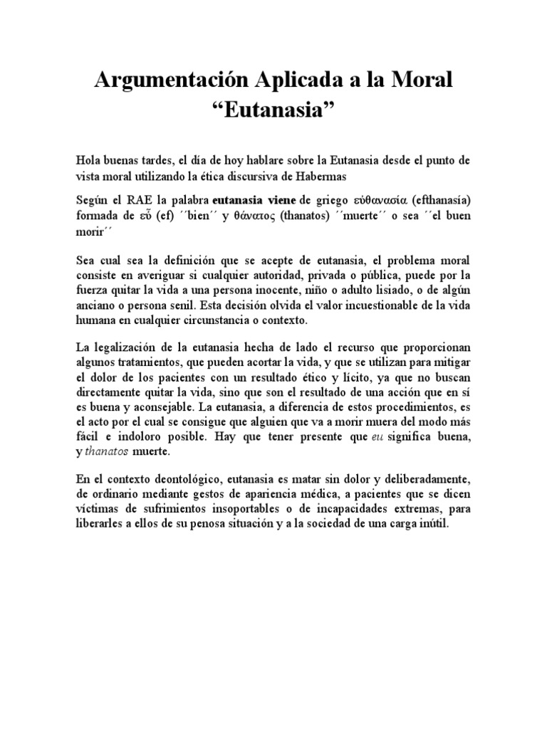 Argumentación Aplicada A La Moral | PDF | Muerte | Medicina