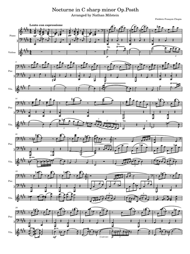 Nocturne in C Sharp Minor OpPosth | PDF | Musical Compositions | Pitch ...
