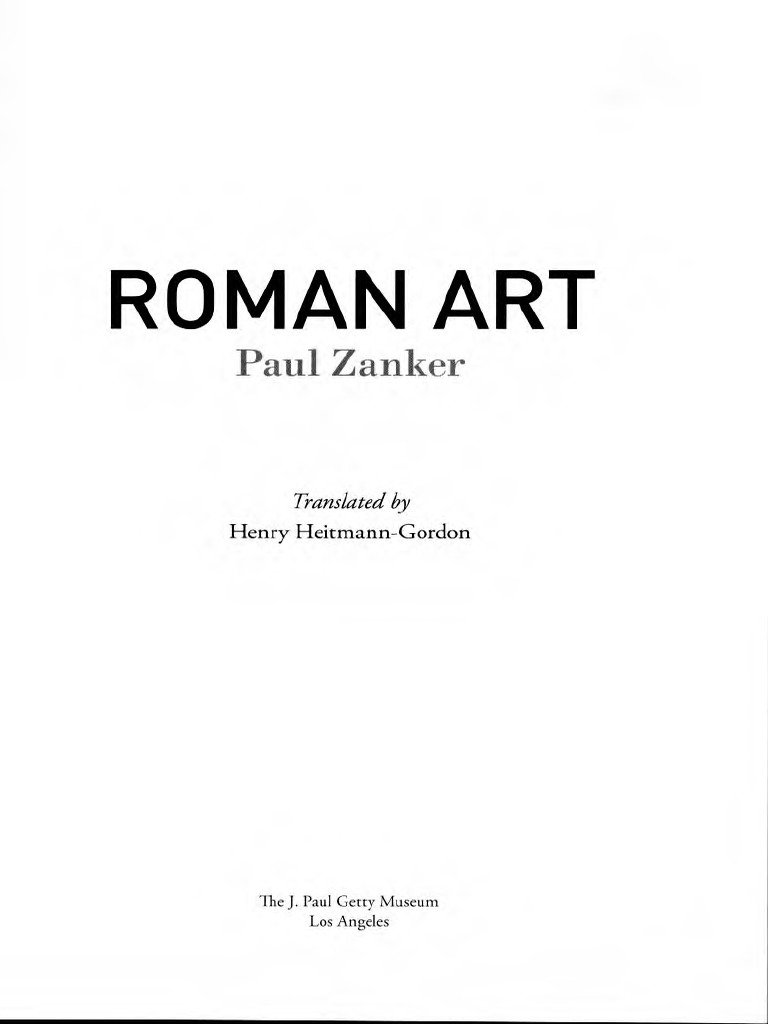 Paul Zanker, Roman Art | PDF