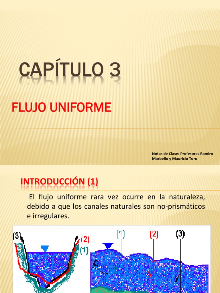 Definición y Ecuaciones de Flujo Uniforme | PDF | Descarga (hidrología ...