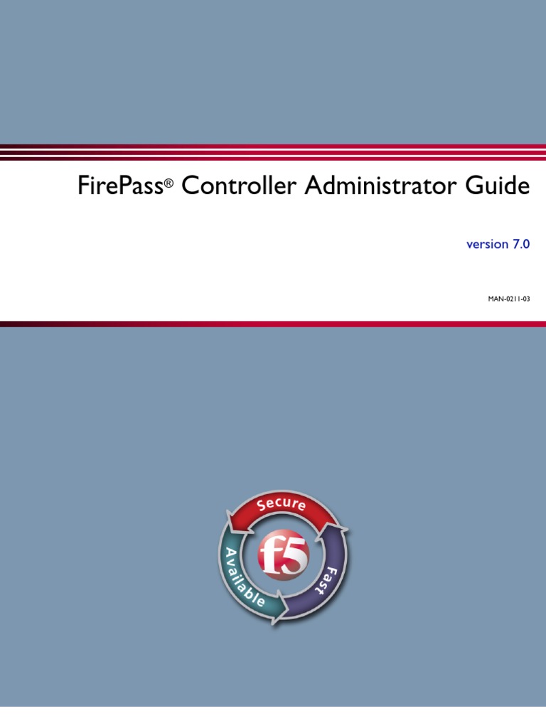 FirePass Controller Administrator Guide, Version 7.0.0 | PDF | Public Key Certificate | Web ...