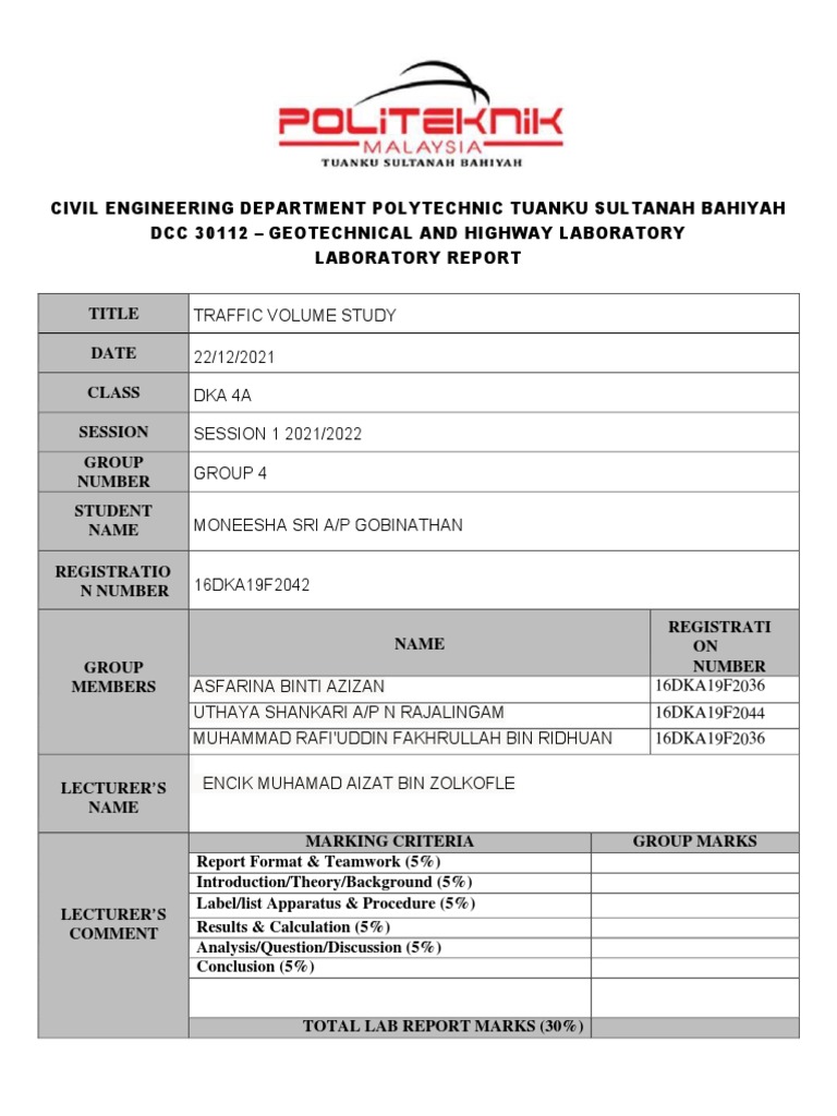 Traffic Volume Study | PDF | Traffic | Surveying
